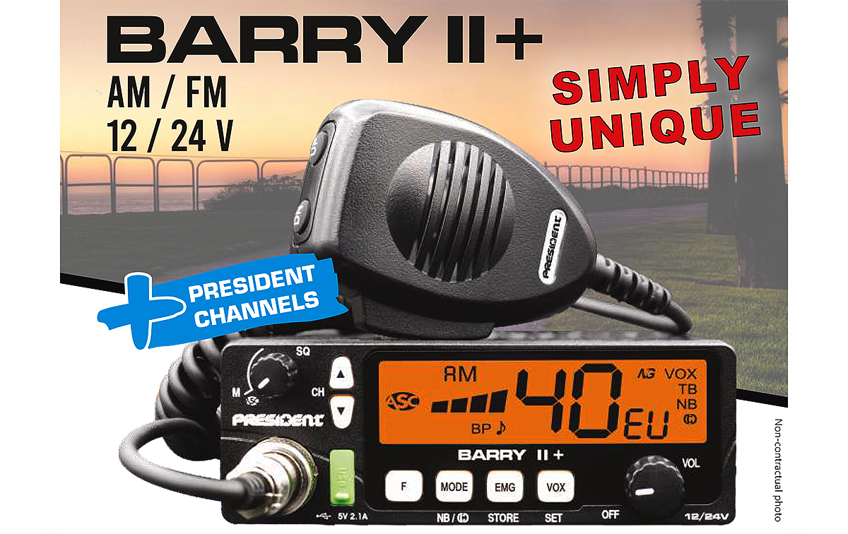 President BARRY II Plus 12 - 24 v. CB Radio 27 Mhz 40 AM/FM Channels