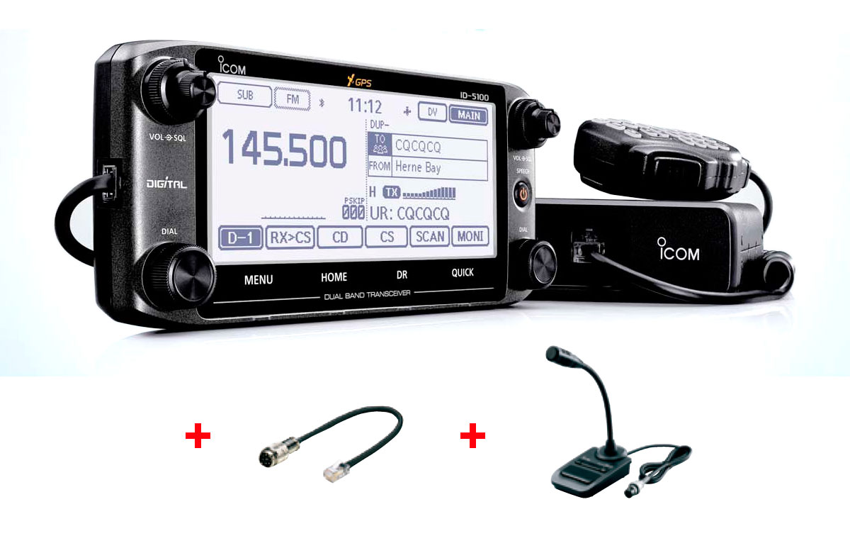 ICOM ID-5100E VHF/UHF Dual Band Digital Transceiver with touch screen