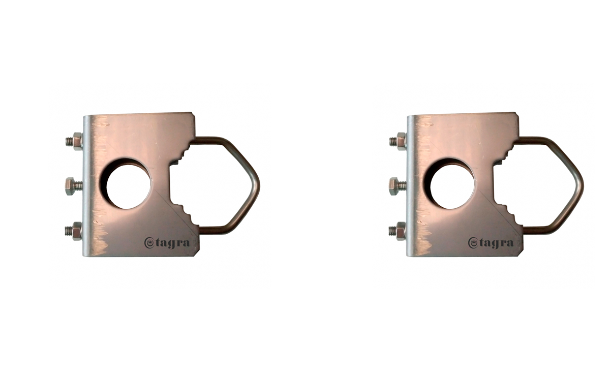SIX-282 Support X 2 stainless steel mast clamps 28 mm for antennas