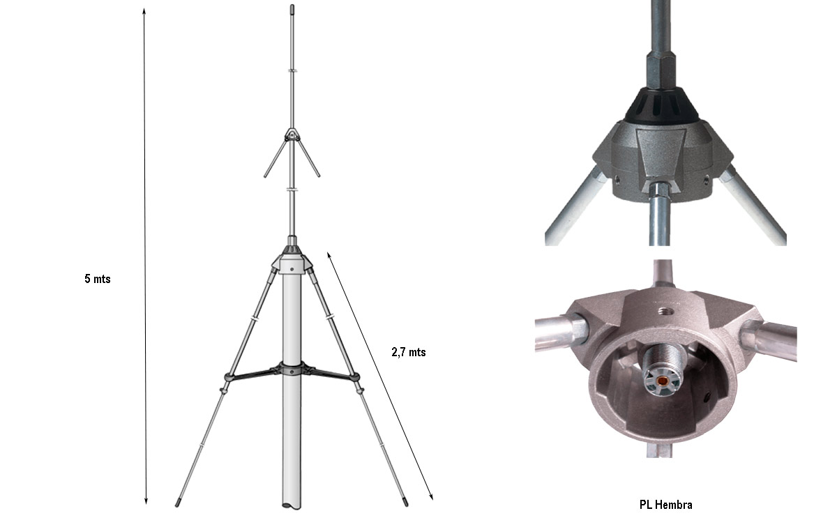 Antenne de base SIRIO STARDUSTER M-400 1/4 d'onde CB 27 Mhz. 2...