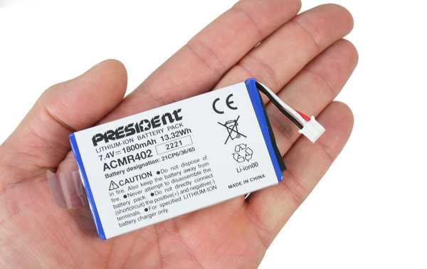 ACMR 402 PRESIDENT original battery RANDY III Li-Ion 7.4 v 1,800 mAh.