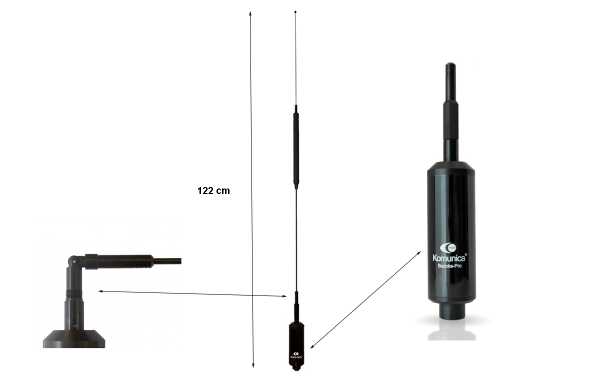 KOMUNICA BAZOKA-PO Mobile antenna HF broadband 7 to 30 Mhz and 50 Mhz