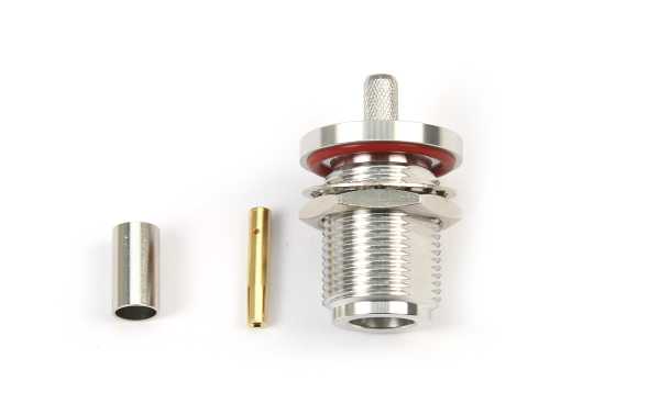 CON4387 N female chassis crimp connector RG-58