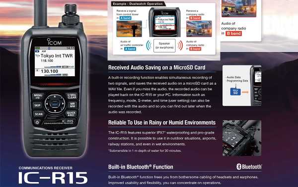 ICOM ICR-15 Portable scanner 108-500 Mhz AM-FM mode