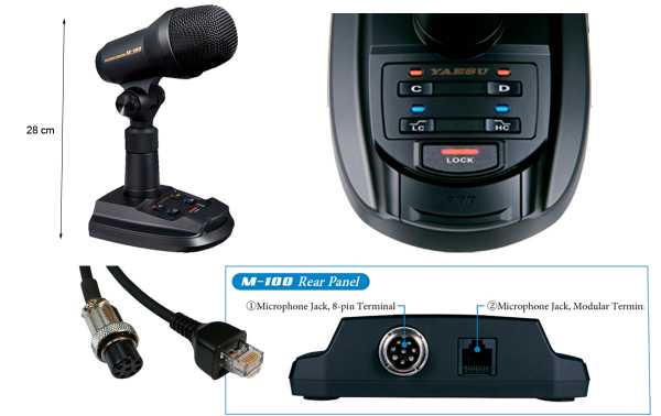 Microphone de bureau YAESU M-100 pour stations YAESU