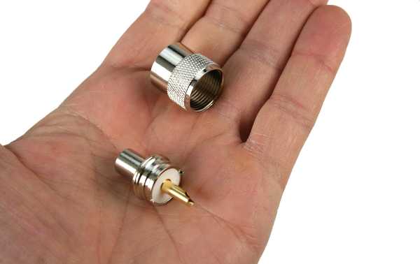 PL259-SHORT-GOLD Conector PL MACHO Corto baño de ORO aislante ...