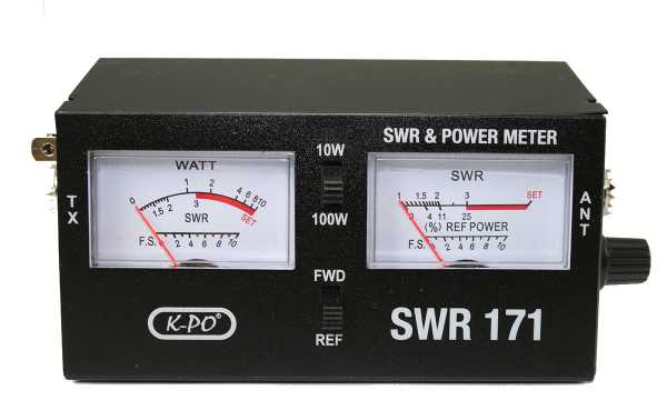 K-PO SWR-171 SWR meter and wattmeter for CB, with 2 instruments
